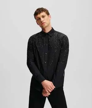 Karl Lagerfeld Rhinestone Dégradé Shirt - Black