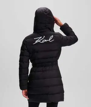 Karl Lagerfeld Signature Ultralight Long Puffer Jacket