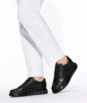 Karl Lagerfeld Kapri Kushion Lace Leather Sneakers - Black