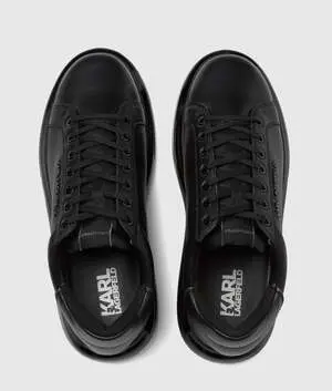 Karl Lagerfeld Kapri Kushion Lace Leather Sneakers - Black