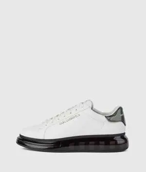 Karl Lagerfeld Kapri Kushion Lace Leather Sneakers - White/black