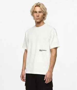 KL JEANS Relaxed Seam-detail T-shirt - Egret