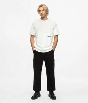 Karl Lagerfeld Relaxed Seam-detail T-shirt - Egret