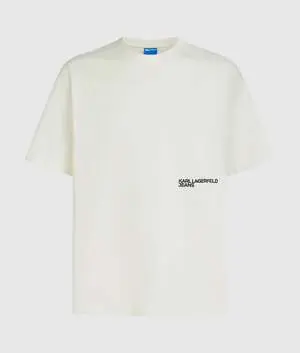 Karl Lagerfeld Relaxed Seam-detail T-shirt - Egret