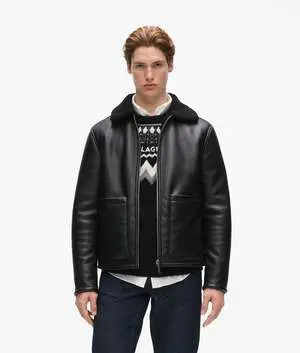 Karl Lagerfeld Faux-shearling Reversible Jacket - Black