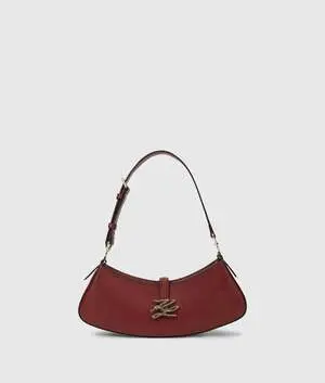 Karl Lagerfeld K/autograph Drop Small Curved Shoulder Bag - Dark Cherry