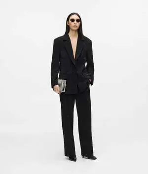 Karl Lagerfeld Tailored Rhinestone Pants - Black