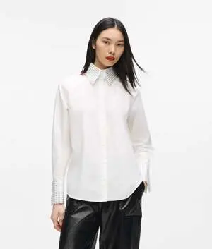 Karl Lagerfeld Rhinestone Shirt - White