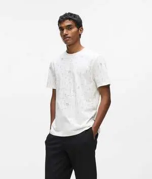 Karl Lagerfeld Monogram Rhinestone T-shirt - White
