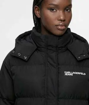 Karl Lagerfeld Logo Puffer Jacket - Black