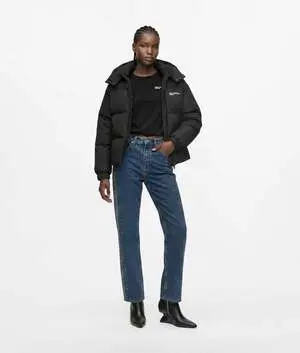 Karl Lagerfeld Logo Puffer Jacket - Black
