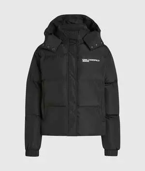 Karl Lagerfeld Logo Puffer Jacket - Black