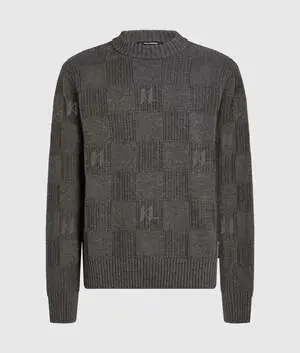 Karl Lagerfeld Monogram Checked Knitted Sweater