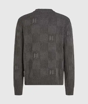 Karl Lagerfeld Monogram Checked Knitted Sweater
