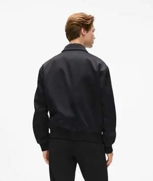 Karl Lagerfeld Monogram Satin Bomber Jacket
