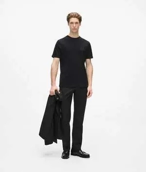 Karl Lagerfeld Monogram Wool-blend T-shirt - Black