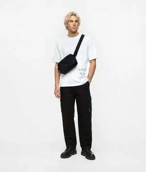 KL JEANS Coated Technical-leather Crossbody Bag - Black