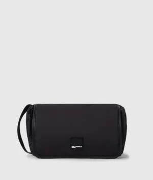 KL JEANS Coated Technical-leather Washbag - Black