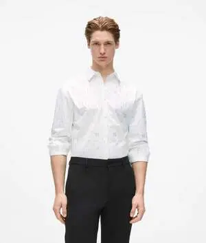 Karl Lagerfeld Monogram Rhinestone Shirt - White