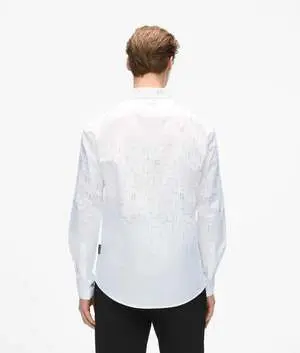 Karl Lagerfeld Monogram Rhinestone Shirt - White