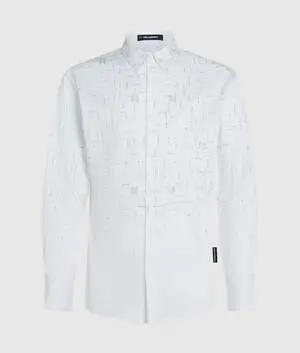 Karl Lagerfeld Monogram Rhinestone Shirt - White