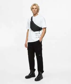 KL JEANS Coated Technical-leather Sling Bag