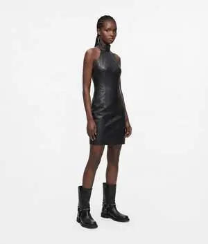 KL JEANS Faux-leather Halter Dress