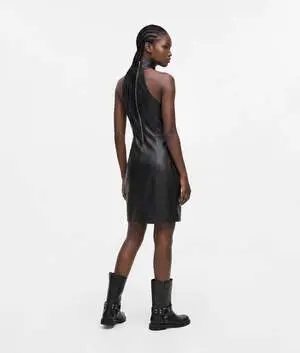 KL JEANS Faux-leather Halter Dress