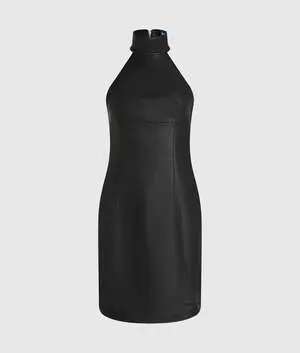 KL JEANS Faux-leather Halter Dress