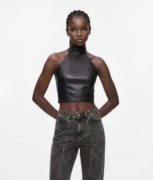KL JEANS Jeans Faux-leather Halterneck Top