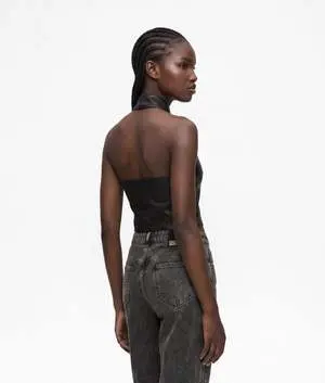 KL JEANS Jeans Faux-leather Halterneck Top