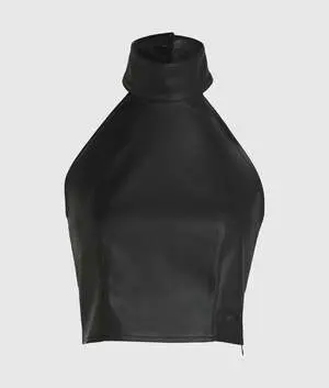 KL JEANS Jeans Faux-leather Halterneck Top