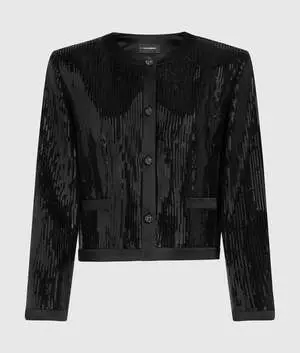 Karl Lagerfeld Sequin Cropped Blazer