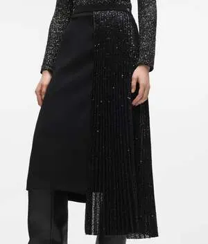 Karl Lagerfeld Asymmetric Sequin Skirt