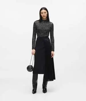 Karl Lagerfeld Asymmetric Sequin Skirt