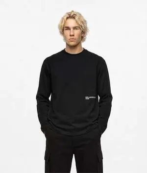 KL JEANS Long-sleeved Seamed T-shirt - Black