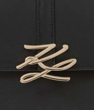 Karl Lagerfeld K/autograph Leather Top Handle Bag - Black/gold