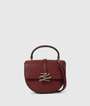 Karl Lagerfeld K/autograph Drop Top Handle Bag Dark Cherry