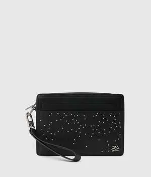 Karl Lagerfeld K/autograph Rhinestone Pouch - Black