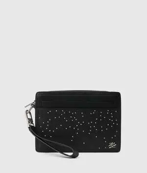 Karl Lagerfeld K/autograph Rhinestone Pouch - Black