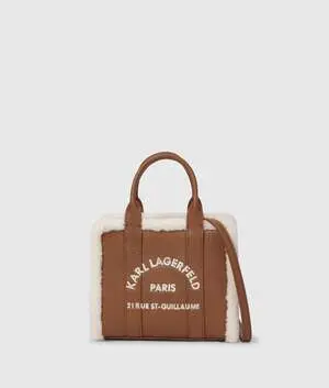 Karl Lagerfeld Rue St-guillaume Mini Tote Bag - Dark Tan