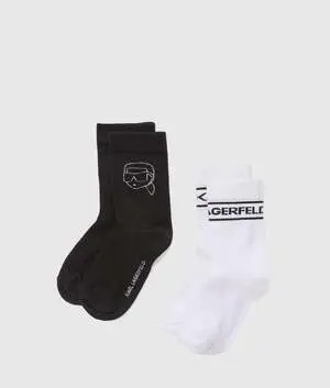 Karl Lagerfeld Logo And Ikon Karl Artwork Crew Socks