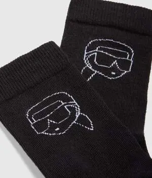 Karl Lagerfeld Logo And Ikon Karl Artwork Crew Socks
