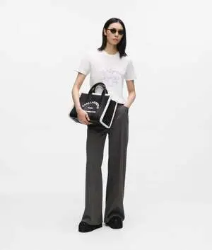 Karl Lagerfeld Rue St-guillaume Medium Faux-shearling Tote Bag - Black