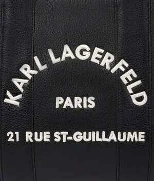 Karl Lagerfeld Rue St-guillaume Medium Faux-shearling Tote Bag - Black
