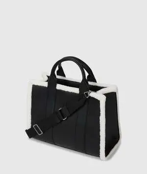 Karl Lagerfeld Rue St-guillaume Medium Faux-shearling Tote Bag - Black
