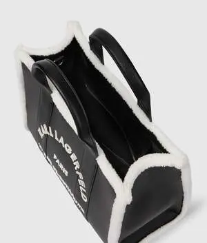 Karl Lagerfeld Rue St-guillaume Medium Faux-shearling Tote Bag - Black
