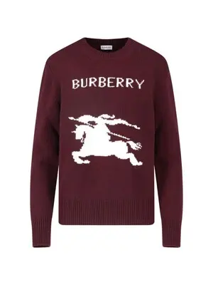 Burberry Wool And Cashmere Knight Sweater - Red