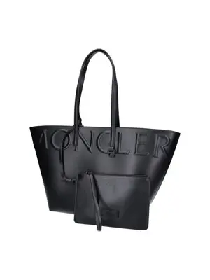 Moncler Leather Tote Bag - Black