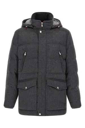 Brunello Cucinelli Membrane Wool Flannel Parka
